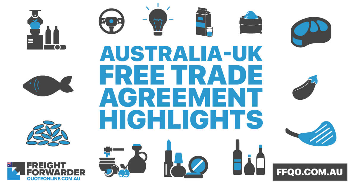 Aus UK FTA 2023 highlights in of the new free trade agreement