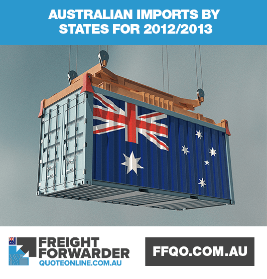 Australian imports by states for 2012 to 2013
